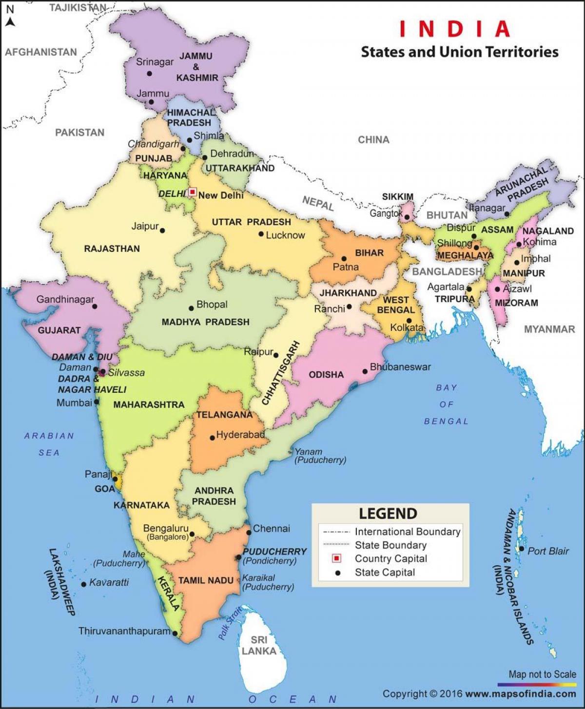 De la India a los estados políticos mapa de la India mapa político de ...